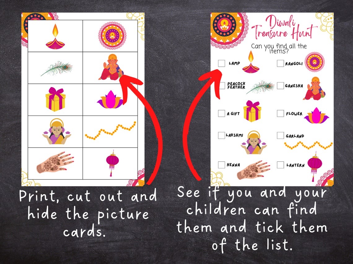 Diwali Treasure Hunt, Kids Diwali Game, Diwali Scavenger Hunt, Diwali ...