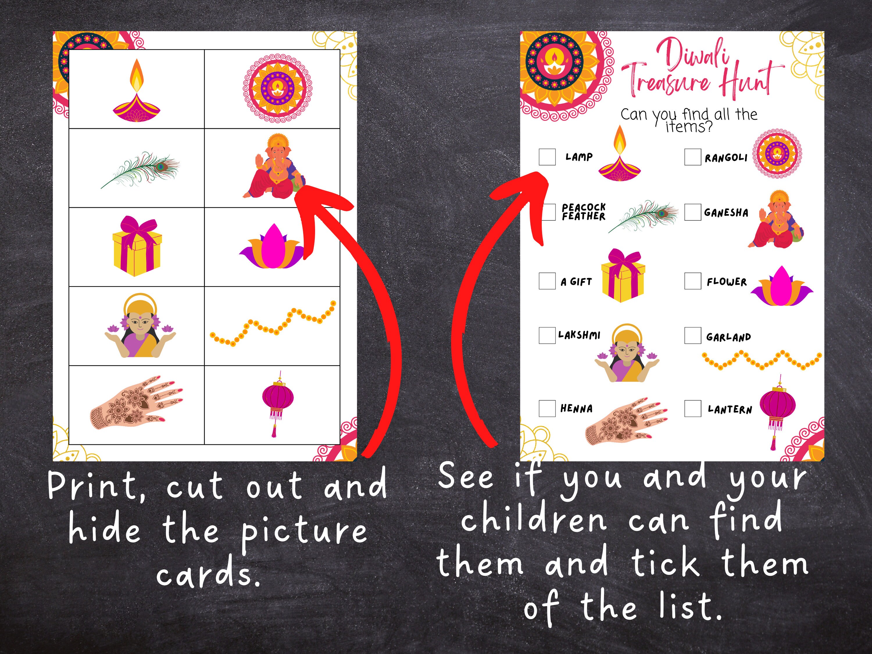 Diwali Treasure Hunt, Kids Diwali Game, Diwali Scavenger Hunt, Diwali ...