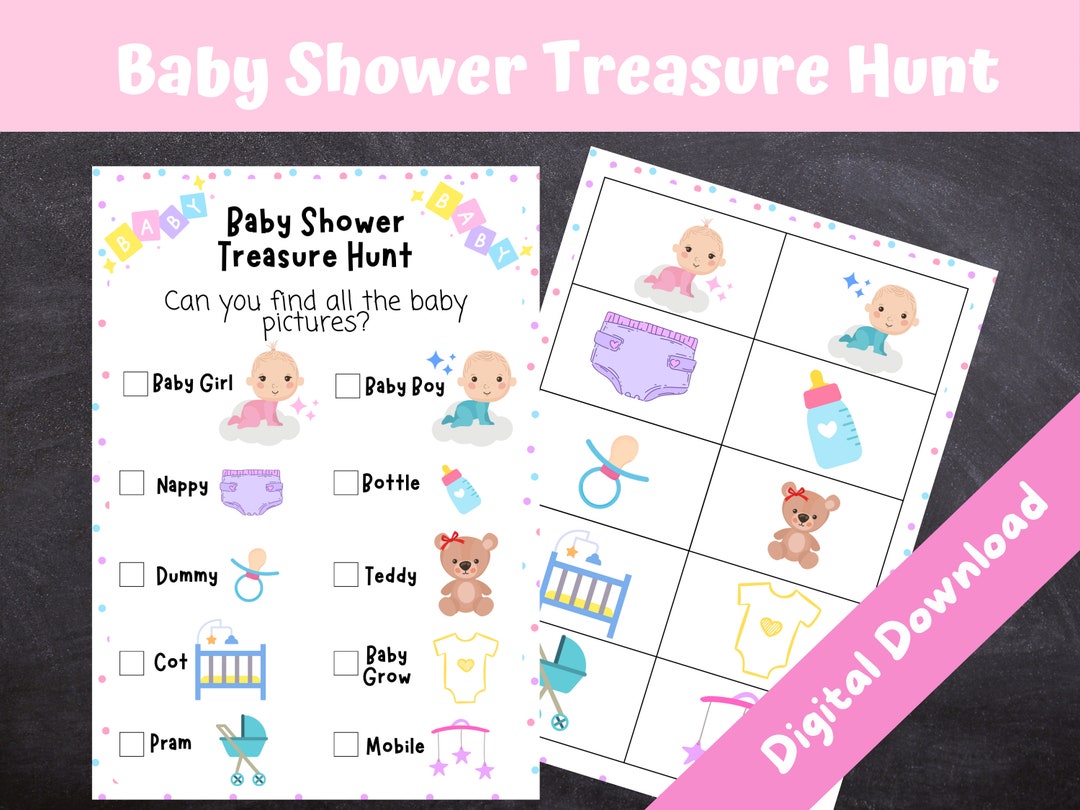 Baby Shower Treasure Hunt Kids Games Baby Shower Scavenger - Etsy