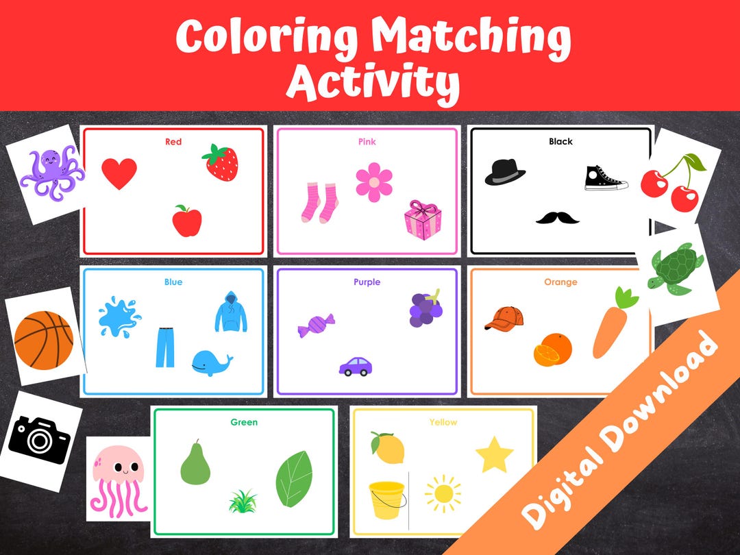 Color Matching Activity, Kids Color Sorting Colour Matching Printables ...