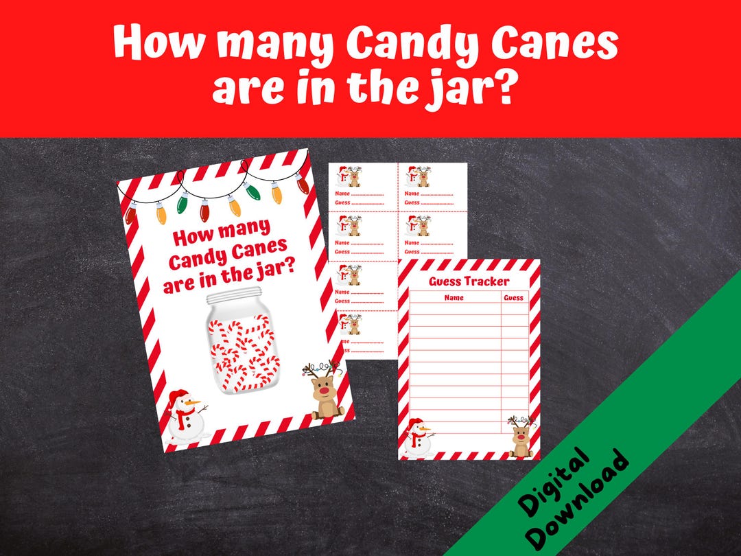 How Many Candy Canes Are in the Jar Game, Christmas Fayre, Guessing ...