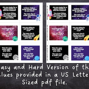 Space Themed Scavenger Hunt, Indoor and Outdoor Clues, Kids Party Game ...
