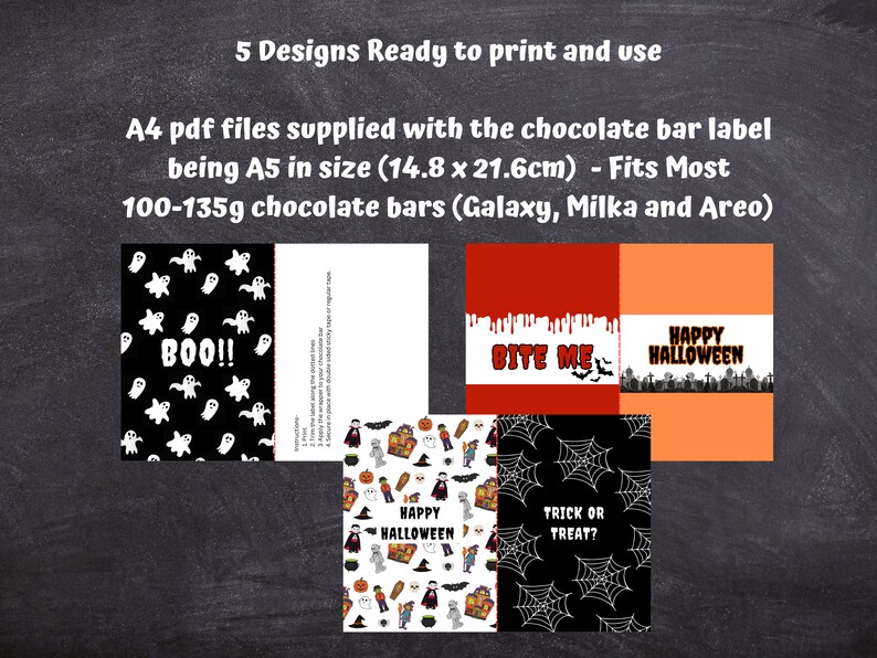 Halloween Chocolate Bar Wrappers, Galaxy Chocolate, Halloween Party ...