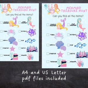 Mermaid Treasure Hunt , Kids Birthday Party Games, Scavenger Hunt ...