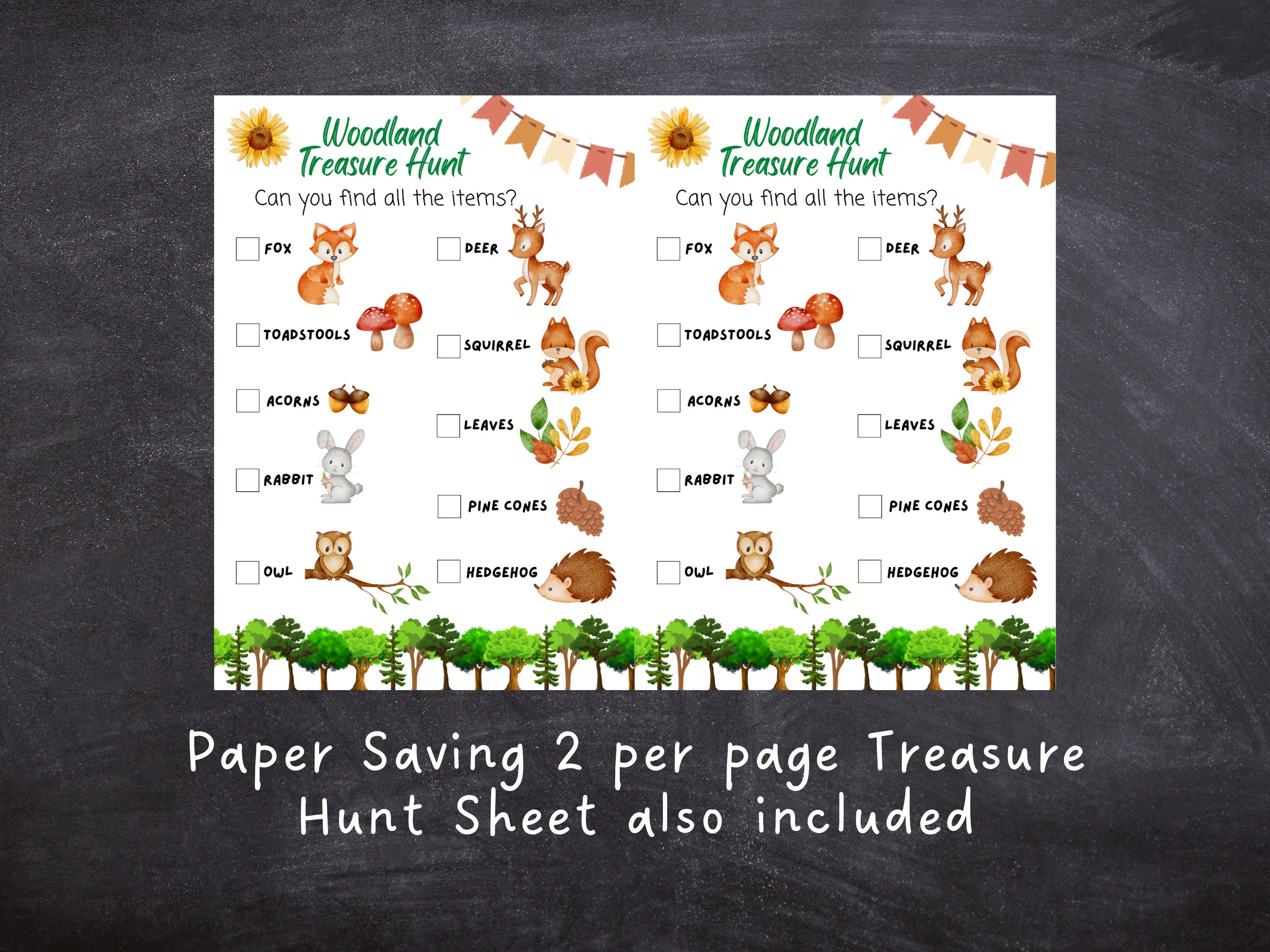 Woodland Treasure Hunt: Kids Birthday Party Game (digital Download) - Etsy