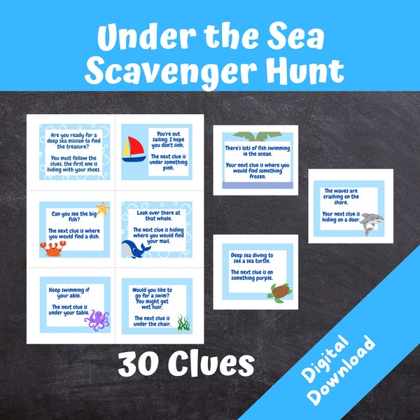 Summer Treasure Hunt for Kids Underwater Mermaid Scavenger Hunt With ...