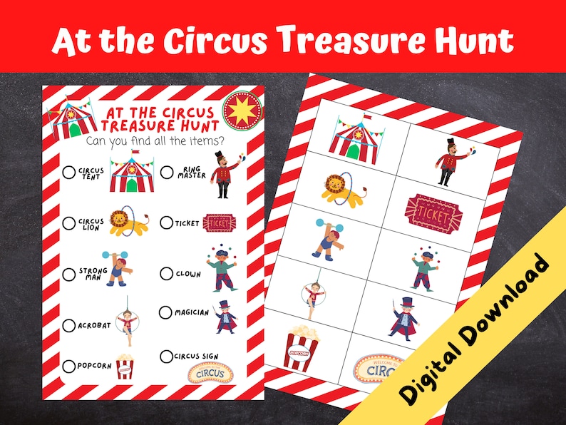 At the Circus Treasure Hunt | Kids Birthday Party Games | Circus ...