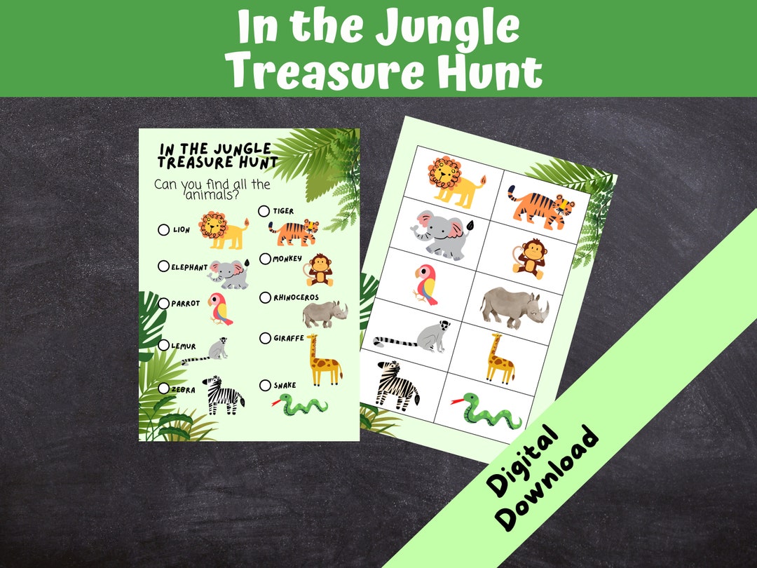 In the Jungle Treasure Hunt | Kids Birthday Party Game | Scavenger Hunt ...