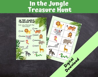 At the Zoo Treasure Hunt Kids Birthday Party Game Scavenger Hunt Jungle ...