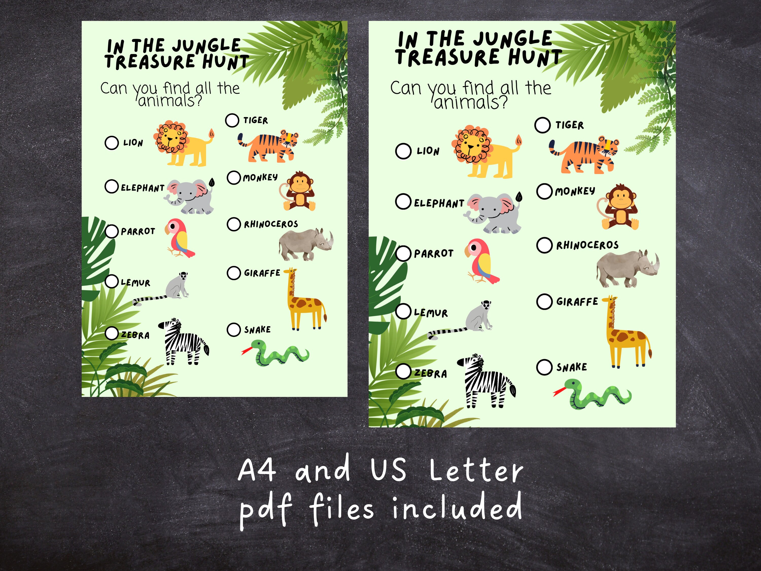 In the Jungle Treasure Hunt | Kids Birthday Party Game | Scavenger Hunt ...