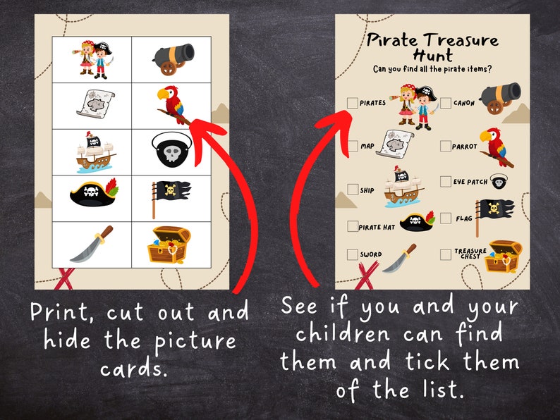 Pirate Treasure Hunt Kids Birthday Party Games Scavenger - Etsy