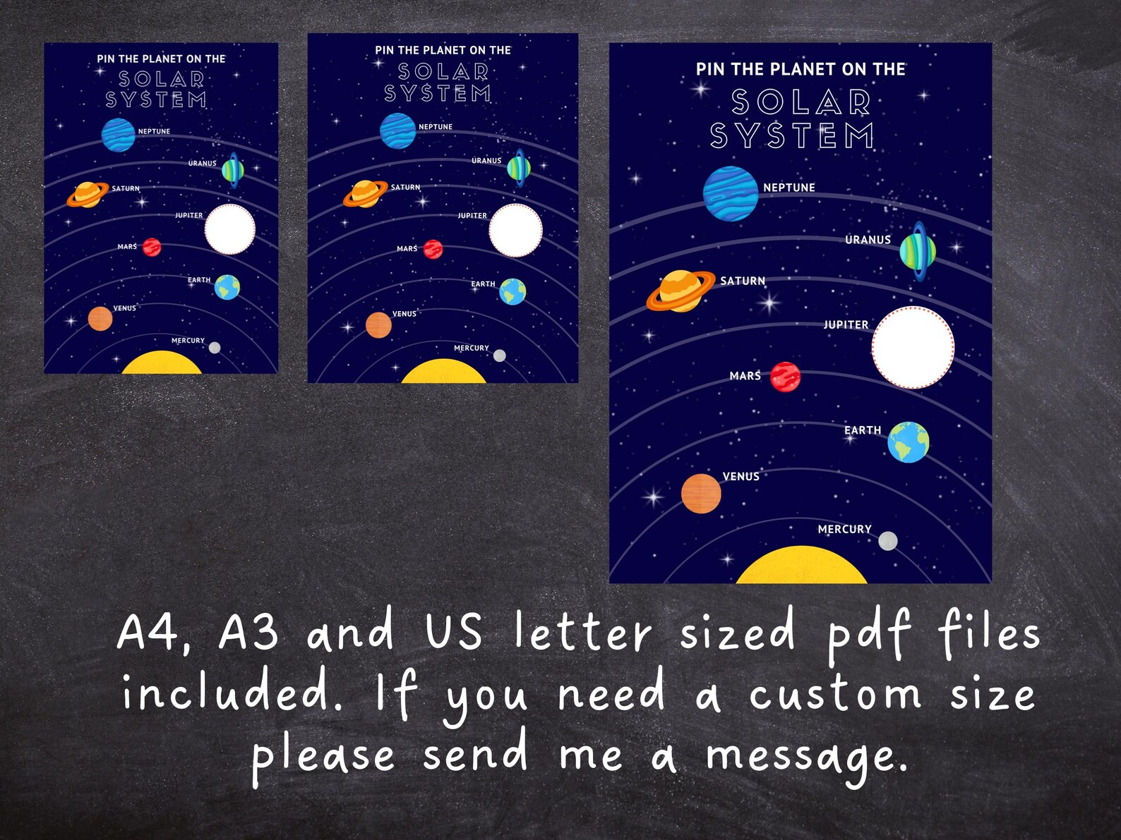 Pin the Planet on the Solar System, Space Party, DIY Party Game ...