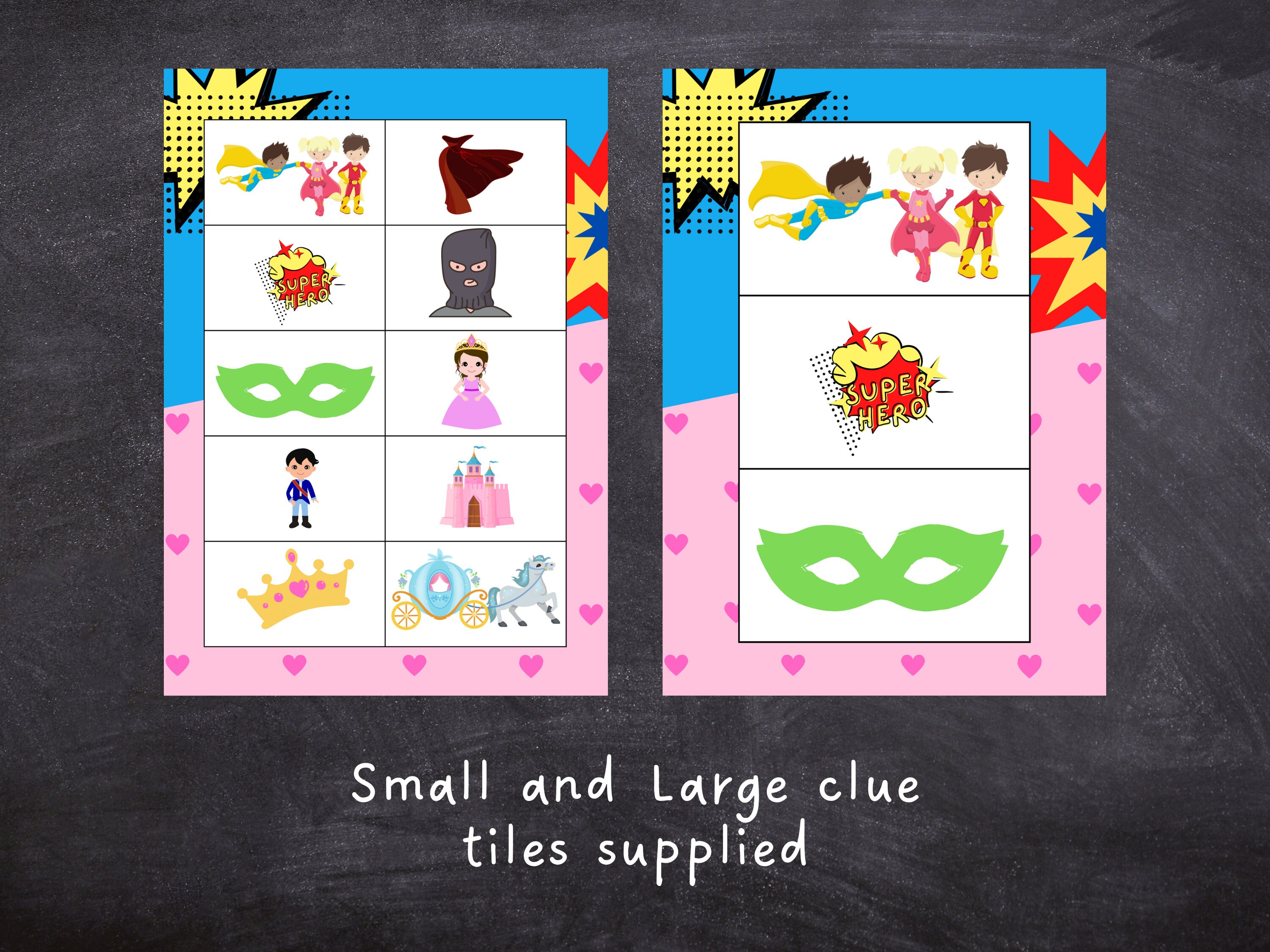 Superhero and Princess Treasure Hunt, Kids Birthday Party Games ...