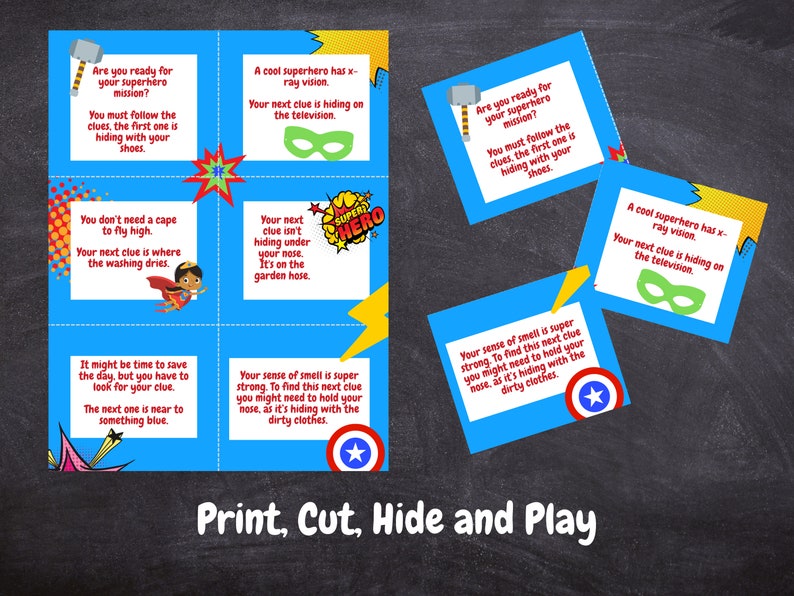 Superhero Scavenger Hunt Kids Birthday Party Games - Etsy