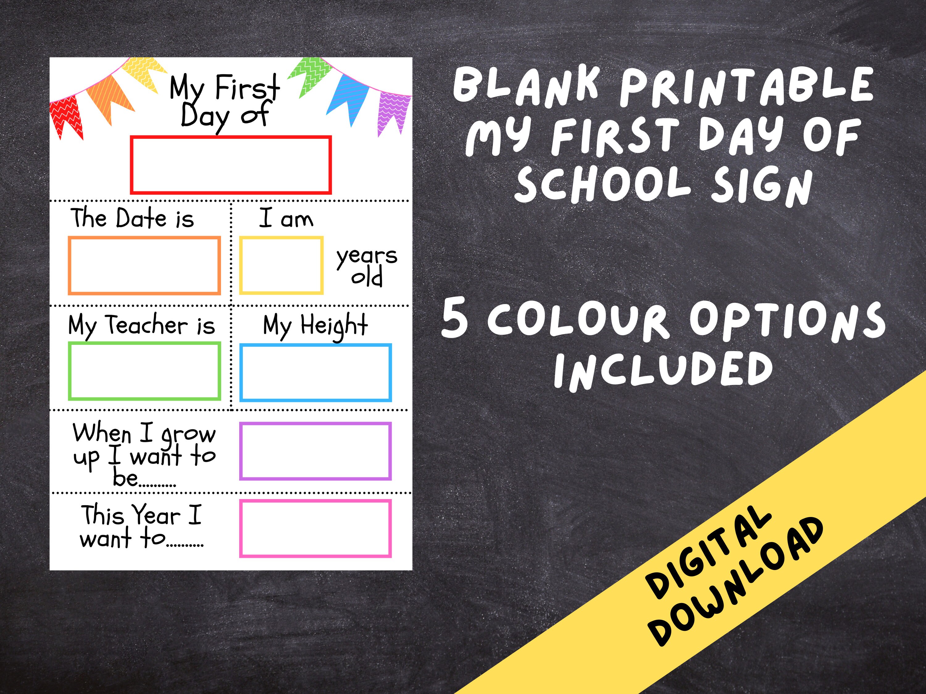 My First Day of School Sign Back to School Printable - Etsy Australia
