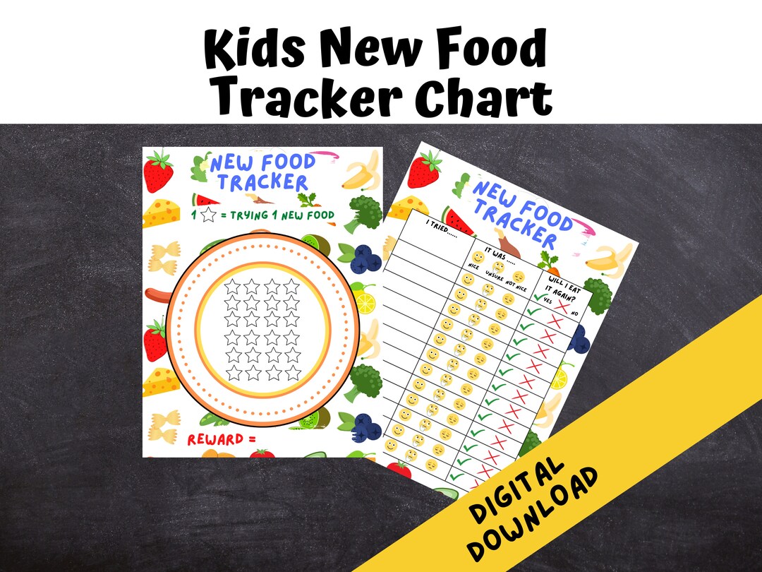 Kids New Food Tracker | Fussy Eaters Reward Chard | Picky Eaters | Try ...