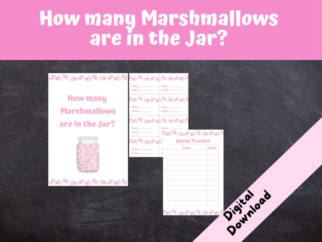 How Many Marshmallows Are in the Jar Game, Kids Birthday Party ...