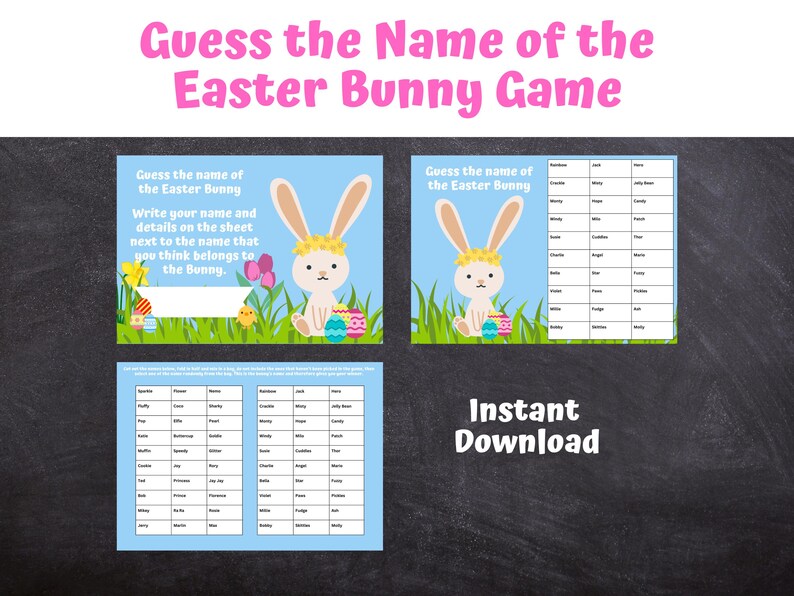 Easter Bunny Name Guessing Game: Printable Fundraiser (digital Download ...