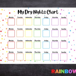 My Dry Nights Reward Chart | Potty Training | Bed Wetting Support ...