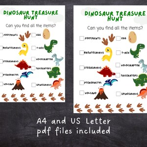 Dinosaur Treasure Hunt, Kids Birthday Party Games, Dinosaur Scavenger ...