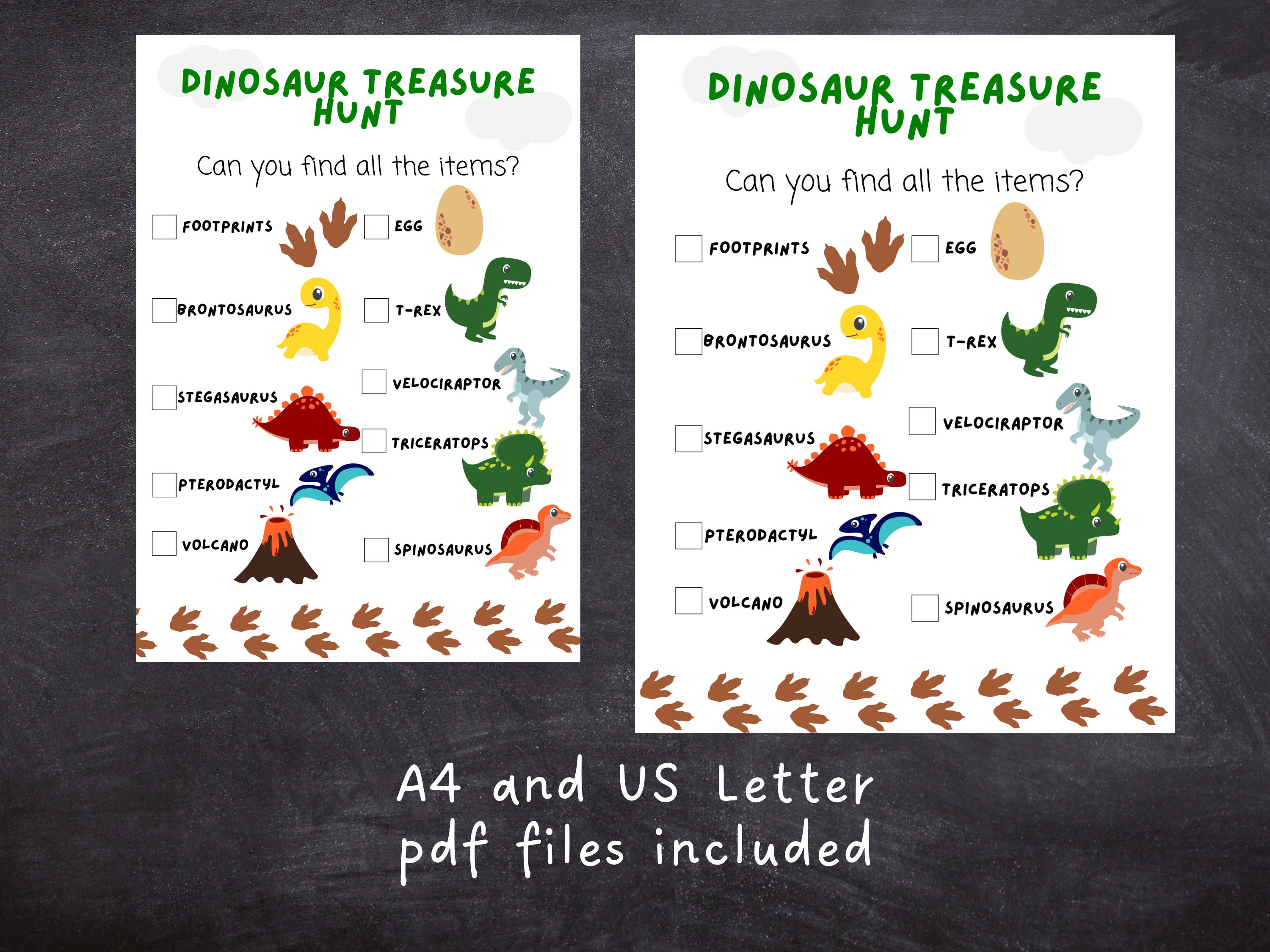Dinosaur Treasure Hunt Kids Birthday Party Games Dinosaur - Etsy