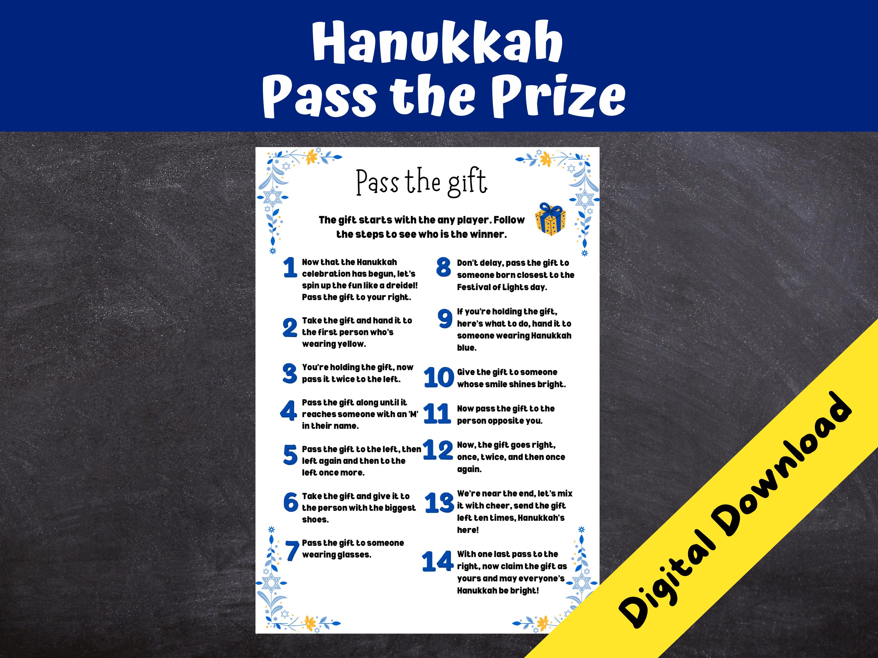 Hanukkah Pass the Prize Game, Pass the Parcel, Left Right Game ...