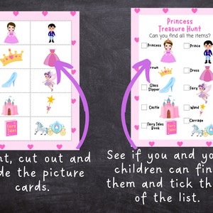 Princess Treasure Hunt, Kids Birthday Party Games, Fairy Tale Scavenger ...