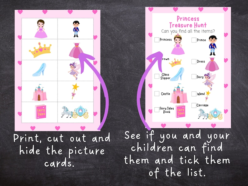 Princess Treasure Hunt, Kids Birthday Party Games, Fairy Tale Scavenger ...