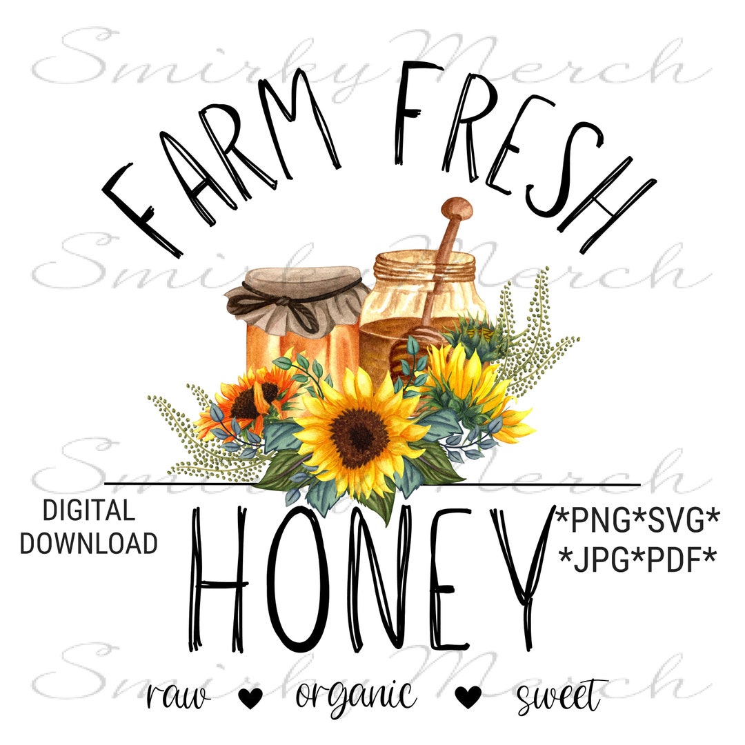 Farm Fresh Honey Digital Download| Png, Pdf, Jpg| Honey Jars and ...