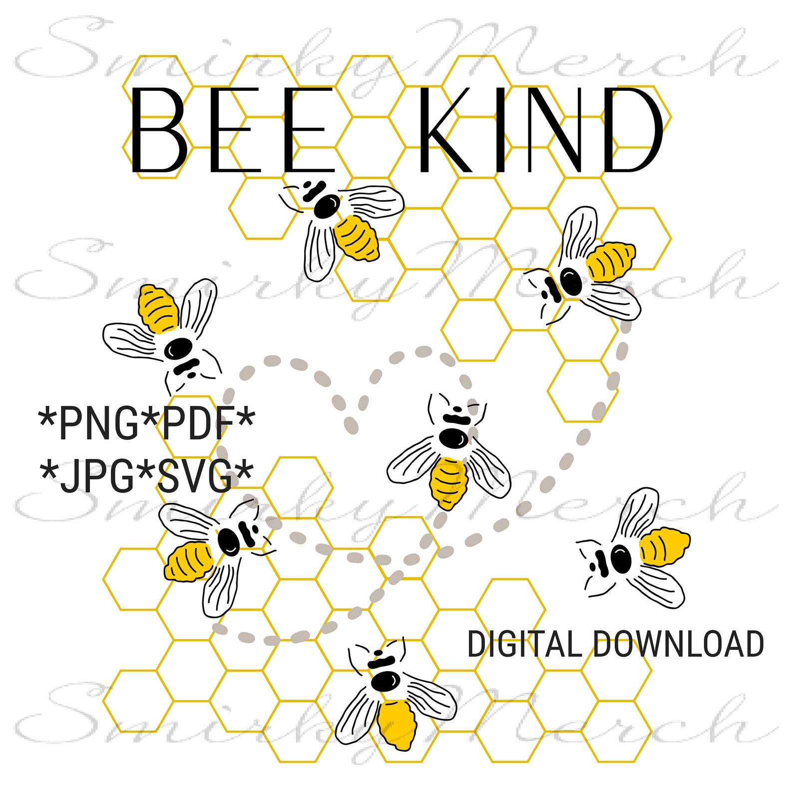 Bee Kind Digital Download| Buzzing Bees| Cute Bees| Honeycomb| Png, Pdf ...