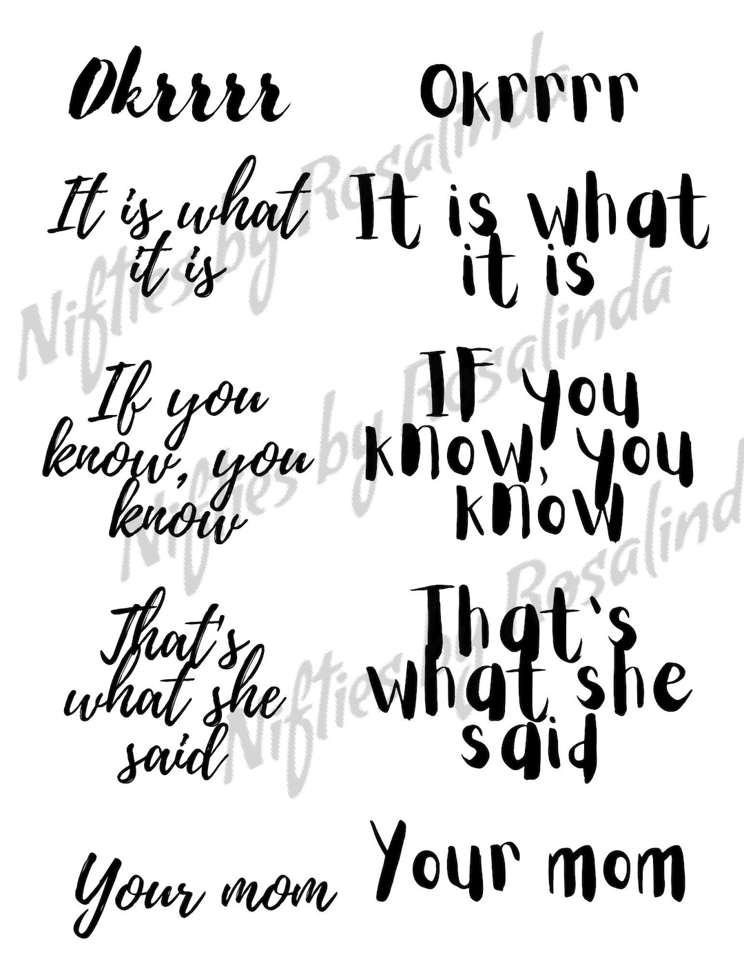 Six Printable Hip Sayings That Are Trending. Available as a Digital ...