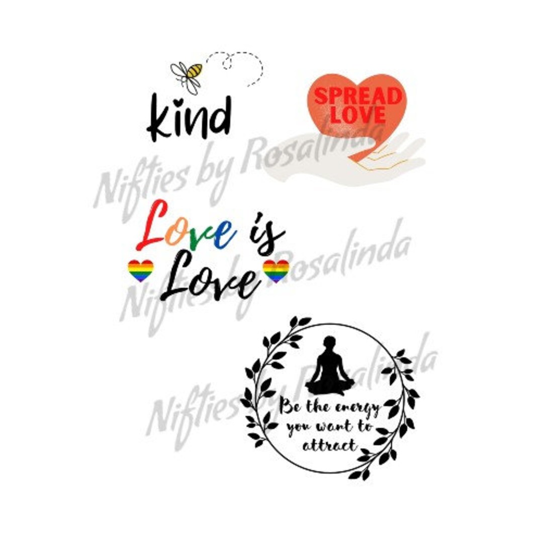 DIGITAL DOWNLOAD or Four Positive Sayings. Download in Svg, Png, Pdf ...