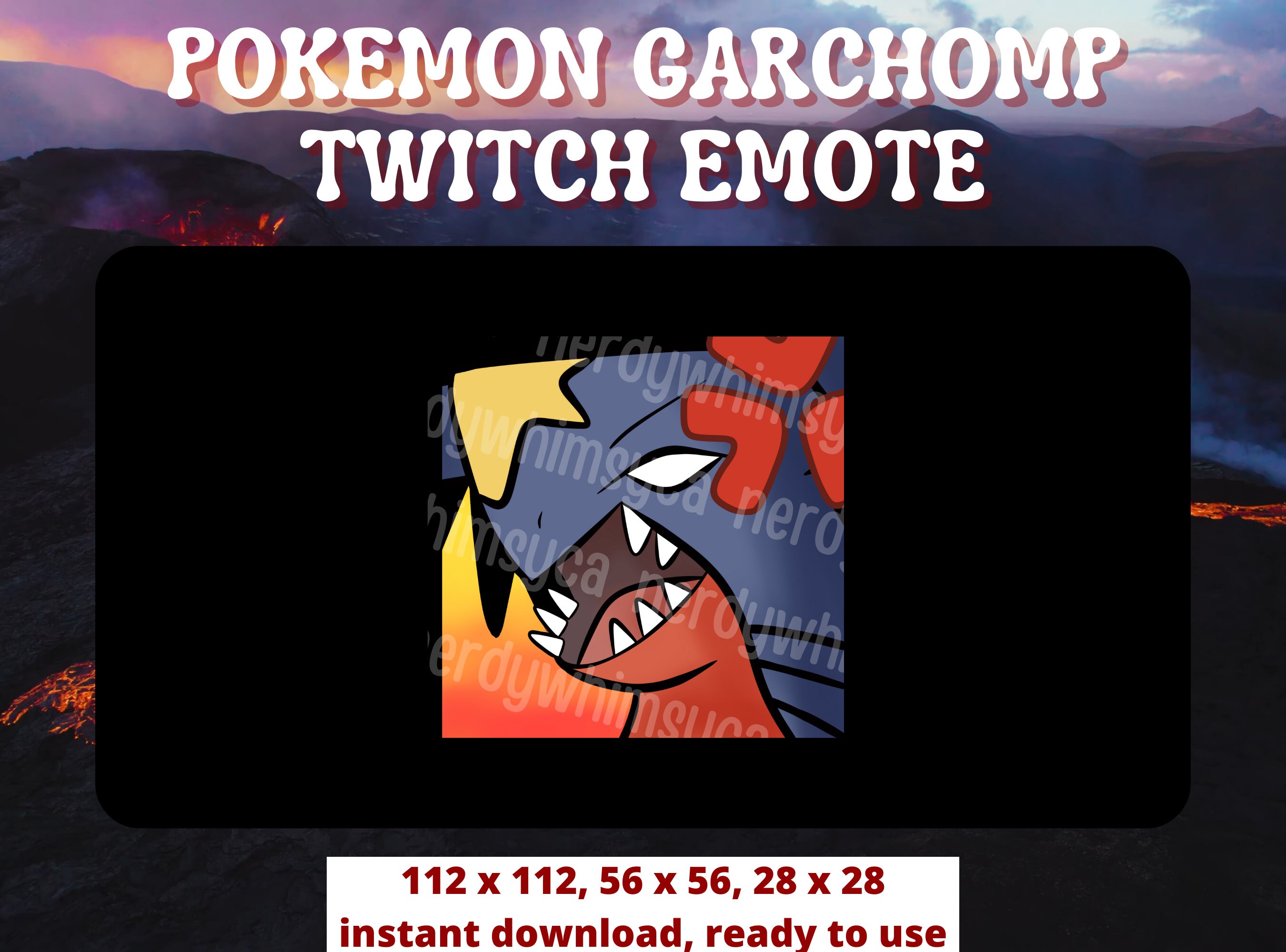 Pokemon Garchomp Twitch Emote Instant Download Ready to Use Twitch ...