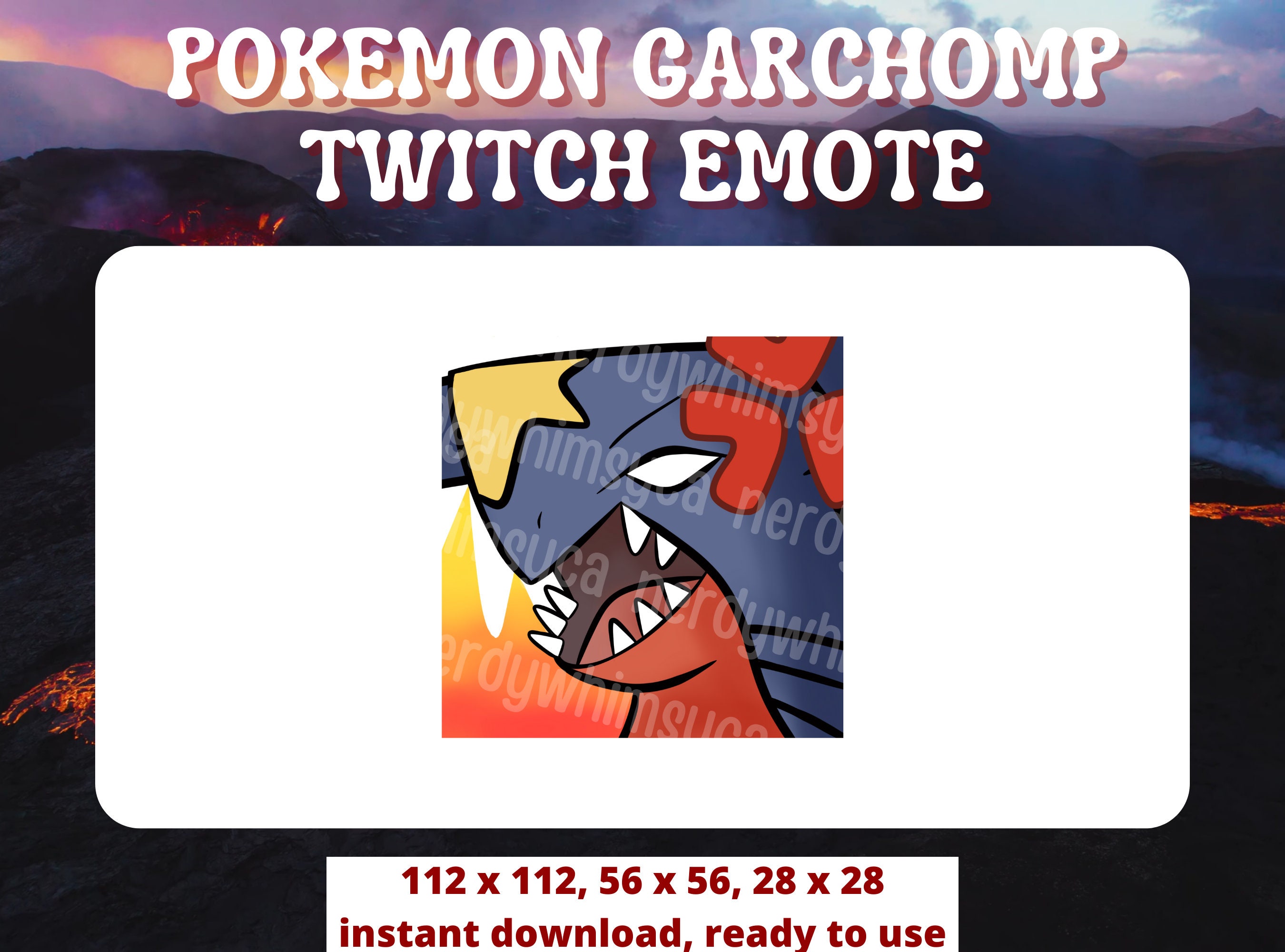 Pokemon Garchomp Twitch Emote Instant Download Ready to Use Twitch ...