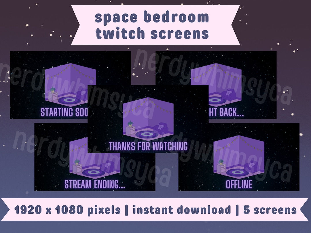 Purple Isometric Space Room Twitch Screens ANIMATED 5 Ready to Use ...