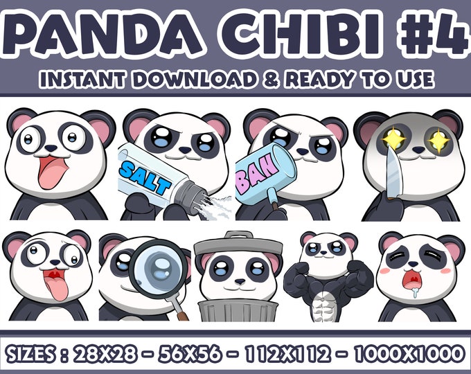 Purple Panda Giant Emote Pack for Twitch or Discord - Etsy