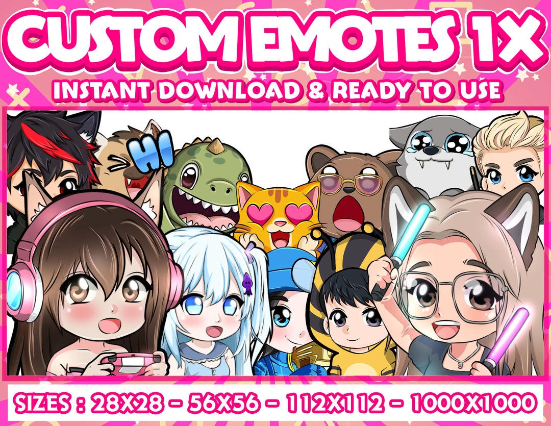 Custom Emote Chibi High Quality , Twitch Emotes Pack, Discord Emotes ...
