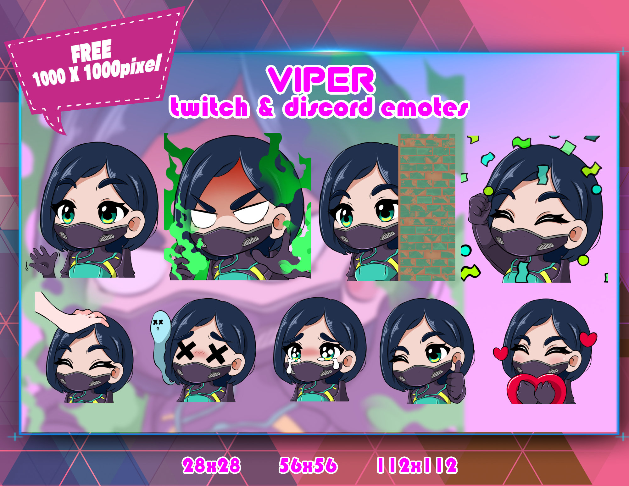 Viper Valorant Chibi Twitch Emotes Pack Discord Emotes Pack Etsy Hong Sexiezpix Web Porn