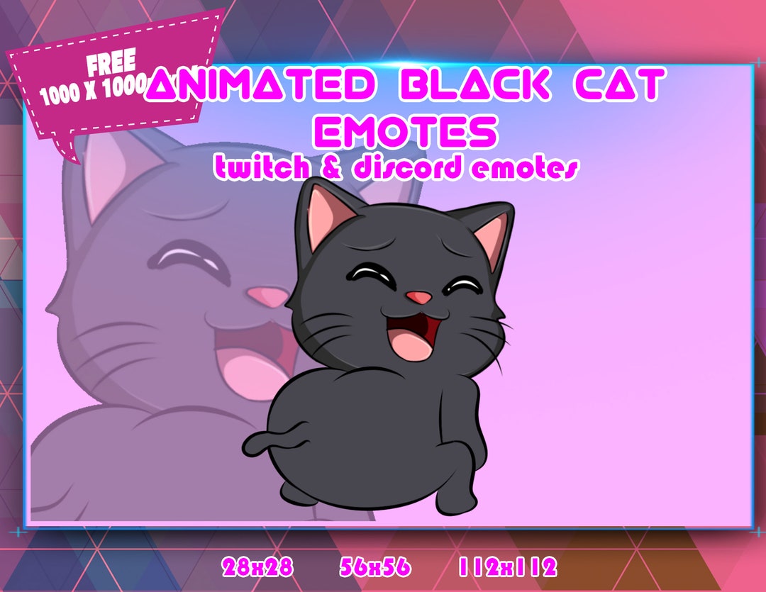 Animated Black Cat Twerking Chibi Emotes: Twitch/discord (PNG, Digital ...