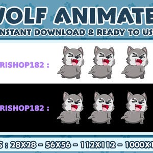 Animated Wolf Chibi Twerking Emote Pack: Twitch/discord (PNG Digital ...