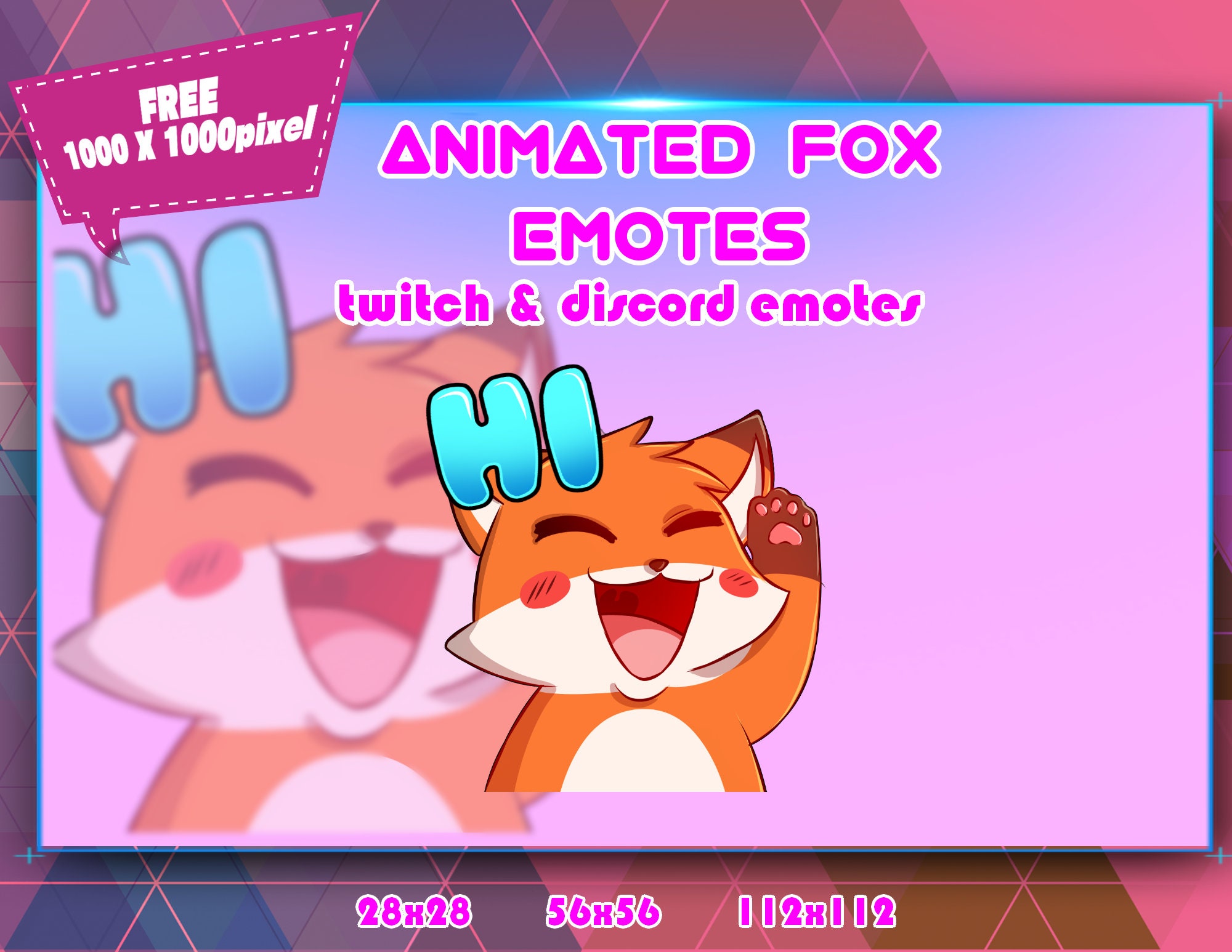 Animated Fox Chibi Waving Twitch Emotes Pack Discord Emotes - Etsy UK