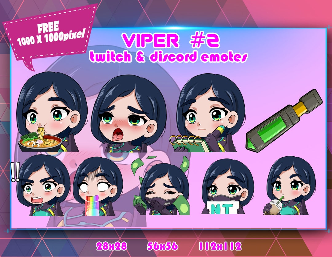 Viper #2 Valorant Chibi, paquete de gestos de Twitch, paquete de gestos ...