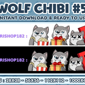 Wolf Chibi 5, Twitch Emotes Pack, Discord Emotes Pack, Emotes for ...