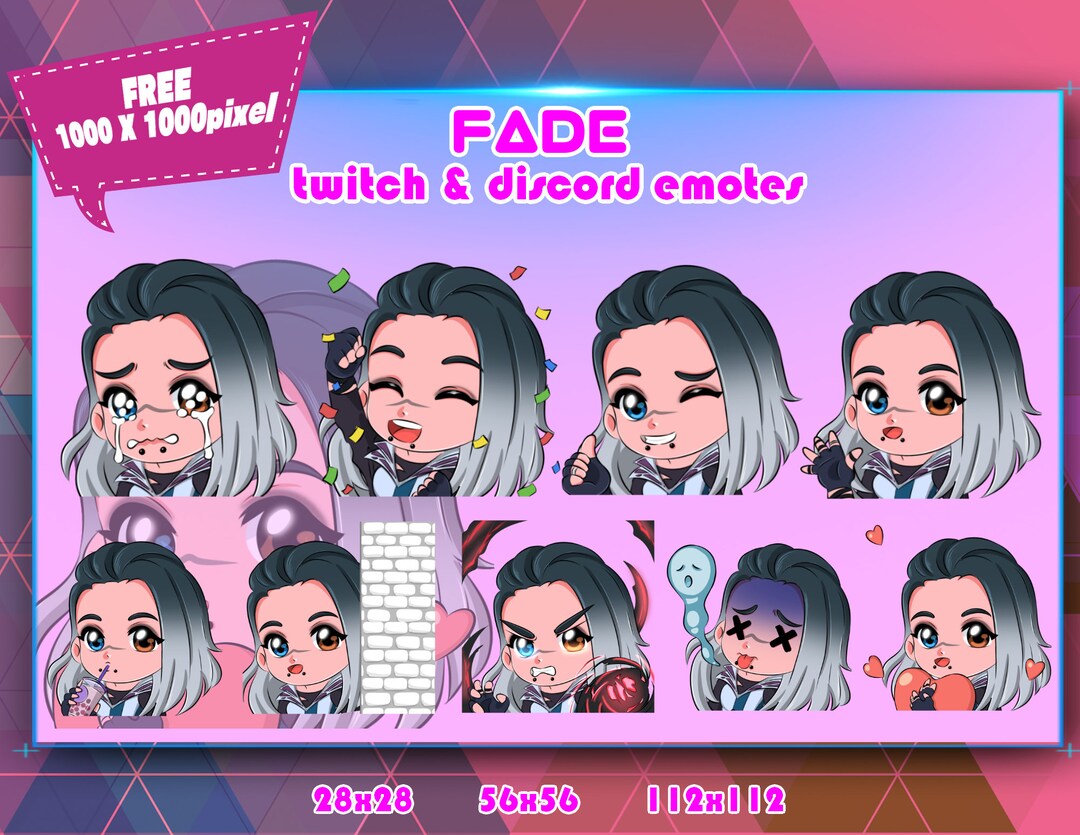Fade Valorant Chibi Emotes Pack: Twitch & Discord (digital Download) - Etsy