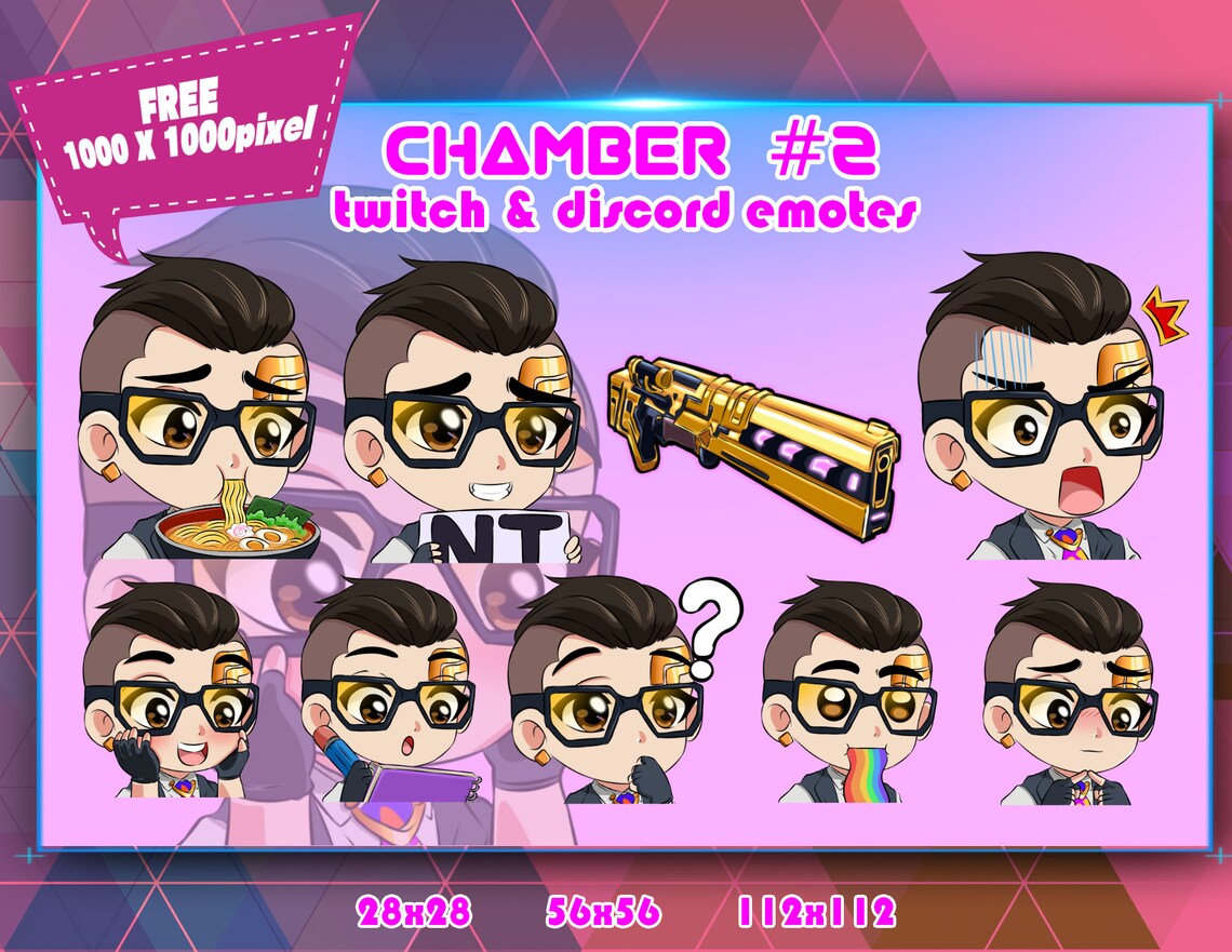 Chamber Valorant Chibi Emotes Pack: Twitch & Discord (digital Download ...