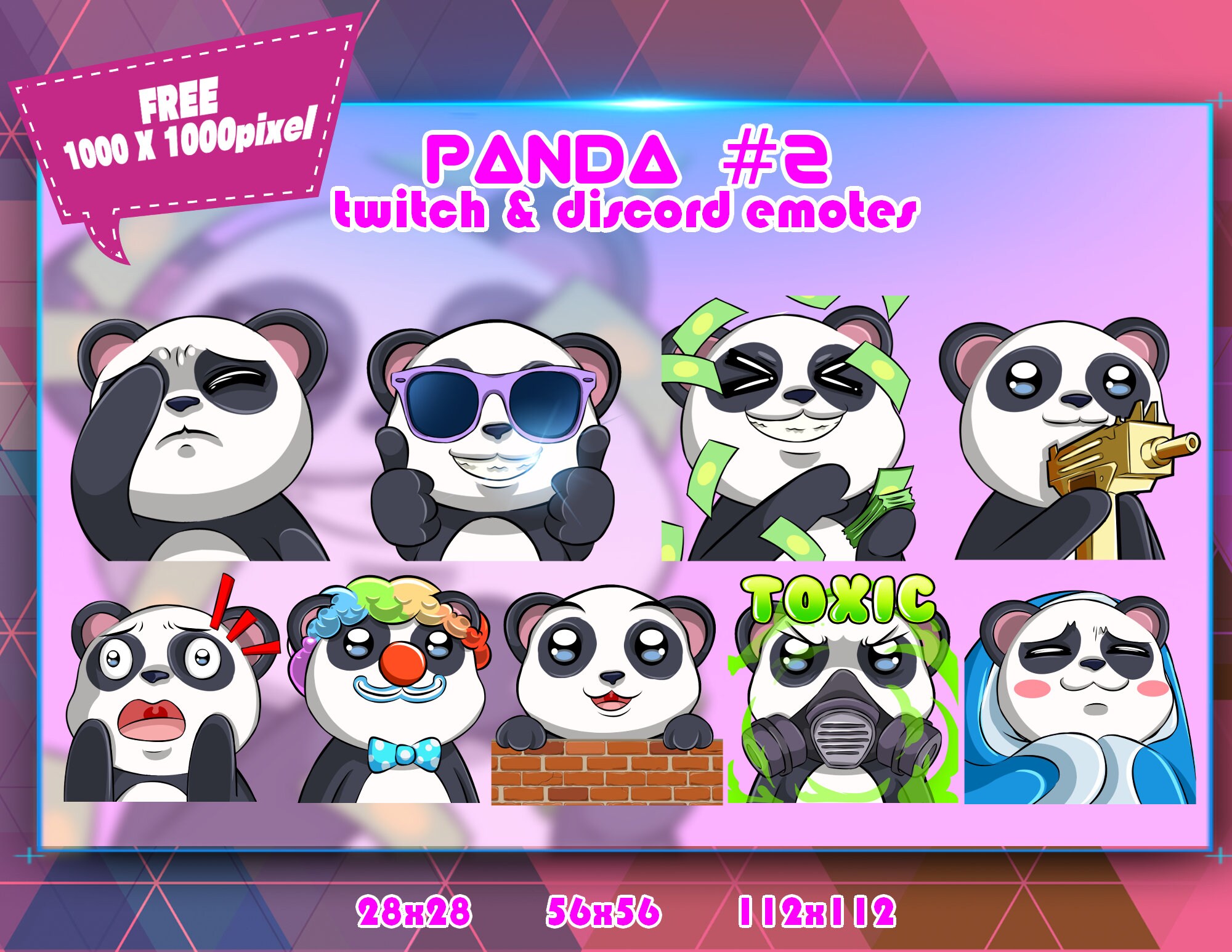 Twitch Emote Panda Girl - Etsy