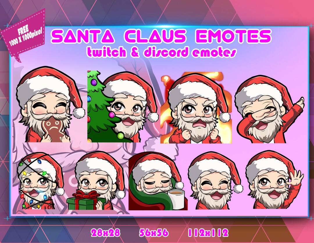 Santa Claus Chibi Emote , Twitch Emotes Pack, Discord Emotes Pack ...