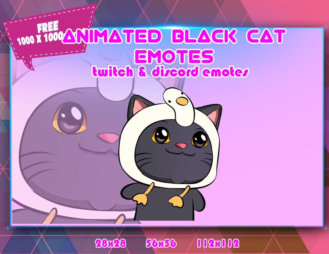 Animated Black Cat Chibi Wiggle, Twitch Emotes Pack, Discord Emotes ...