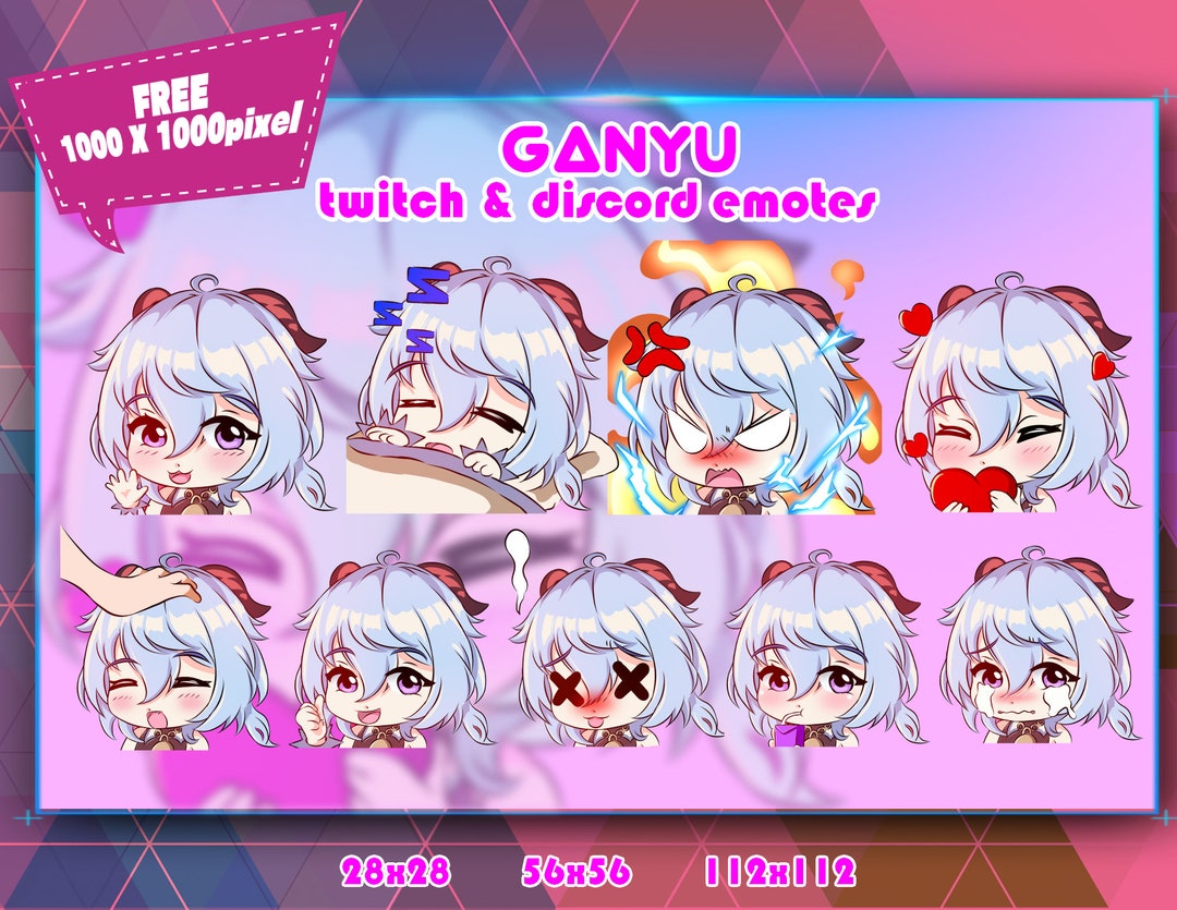 Ganyu Genshin Impact, Twitch Emotes Pack, Discord Emotes Pack, Emotes ...