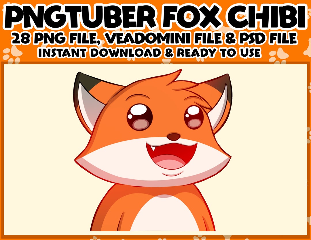 Animal Pngtuber Fox Chibi , Pngtuber Streaming Avatar Ready to Use ...